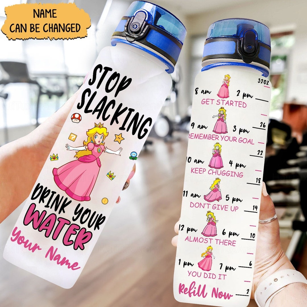 Princess Peach Bottle, Super Mario Peach Bottle, Custom Water Bottle ...