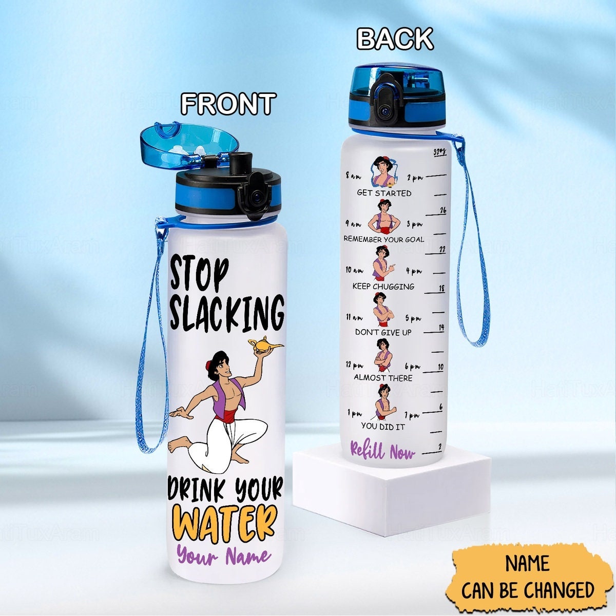 Aladdin Water Tracker Bottle Aladdin Water Bottle Disney - Etsy