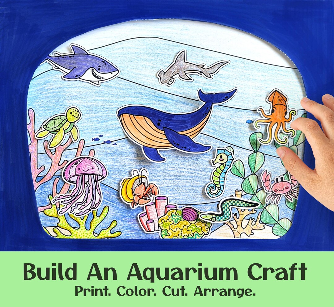 DIY Build an Aquarium Kids Craft Printable | Ocean Activity | Sea ...