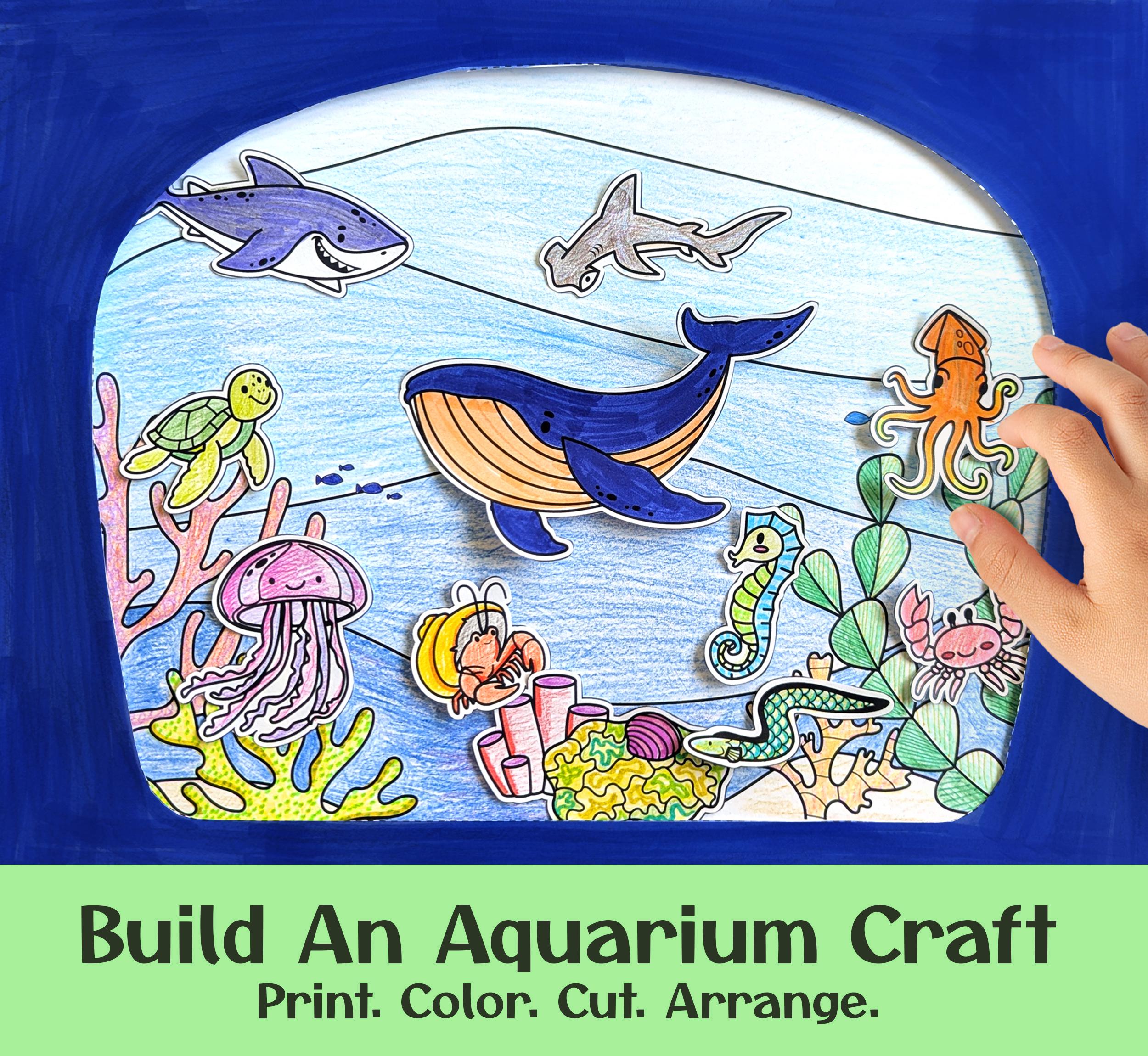 DIY Build an Aquarium Kids Craft Printable | Ocean Activity | Sea ...