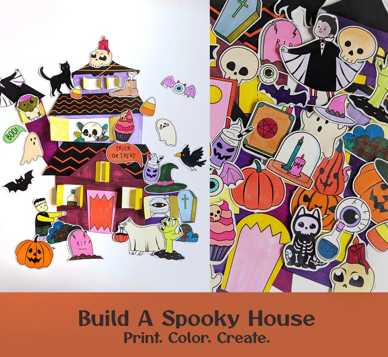 DIY Halloween Haunted House Printable | Spooky Craft Kids Activity ...
