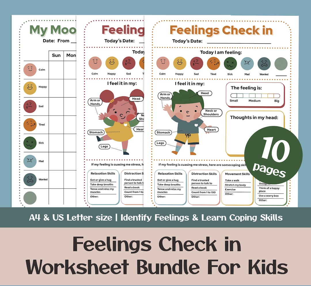 Feelings Check-in Printable for Kids | Children Emotional Awareness ...