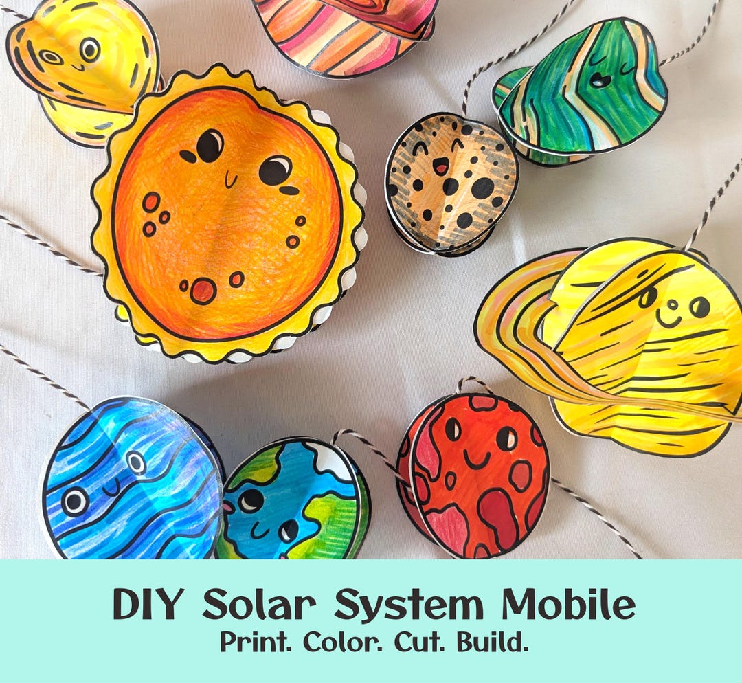 DIY Solar System Mobile | Kids Space Craft | Galaxy Coloring Printable ...