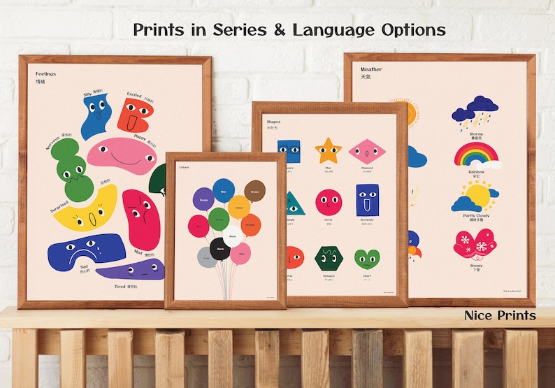 8 Pc Bilingual Spanish English Language Class, Nursery Poster, Numbers ...