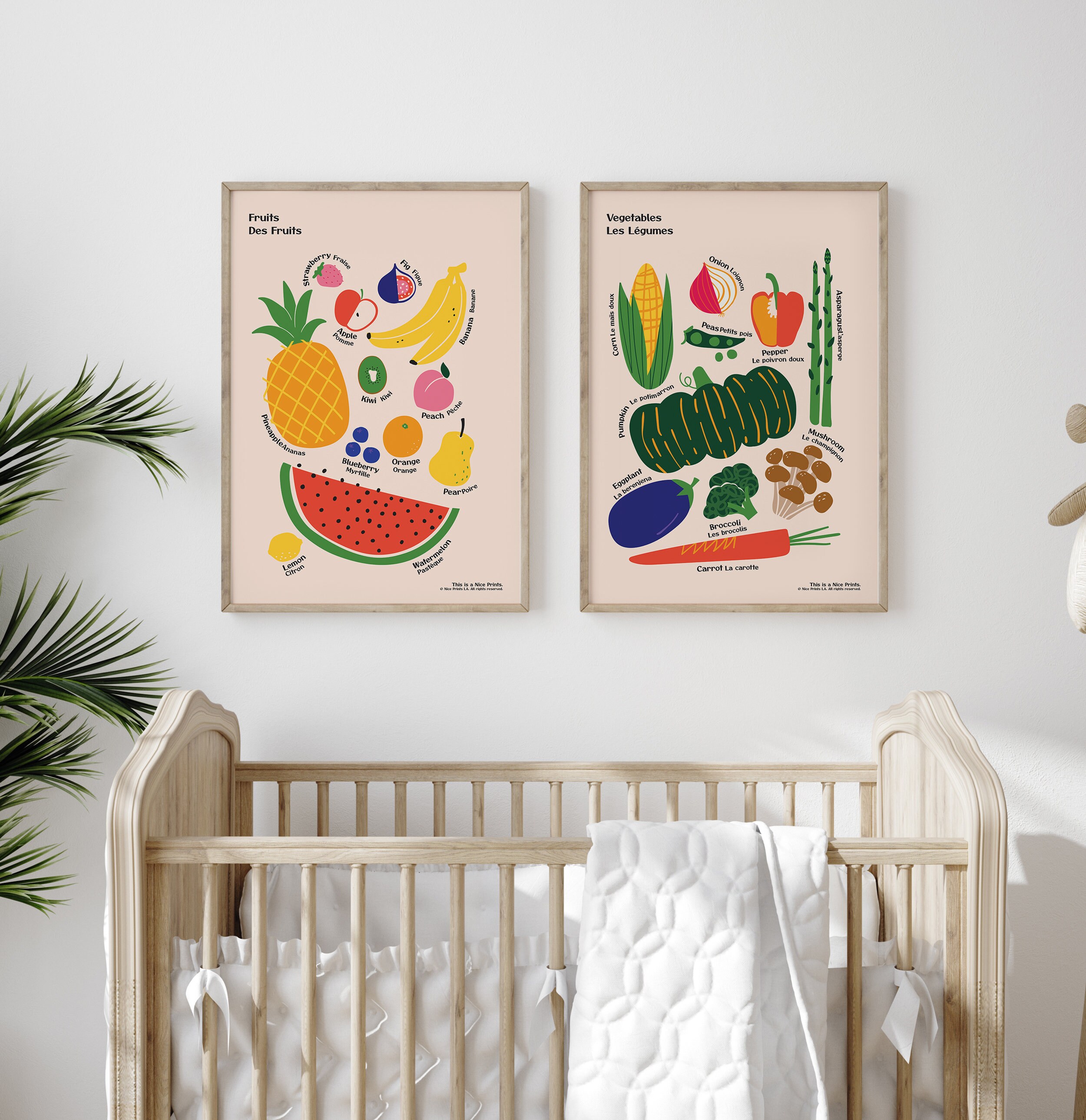 Set of 2 French English Nursery Poster, Bilingual Classroom, Learning ...