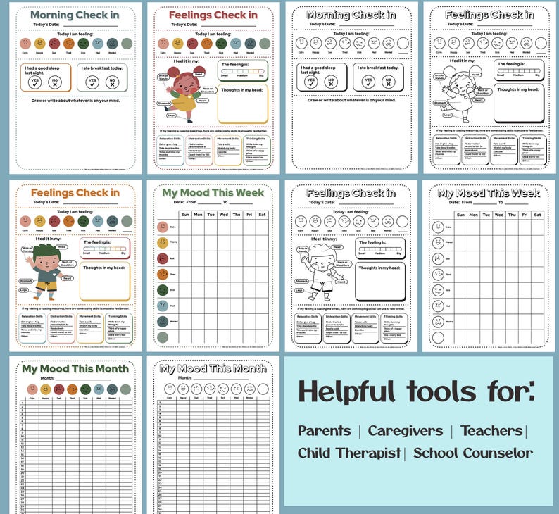 Feelings Check-in Printable for Kids | Children Emotional Awareness ...