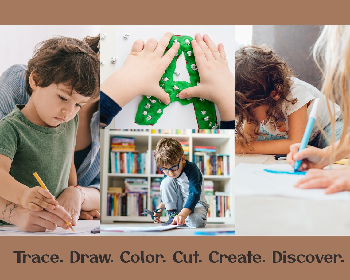 66 Printable Kid Trace the Alphabet Number Worksheets - Etsy