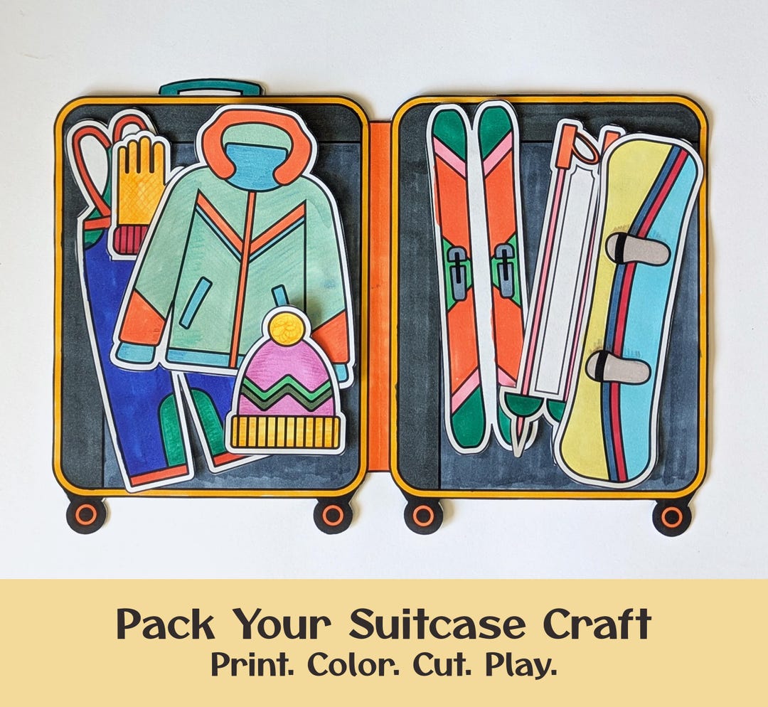DIY Suitcase Coloring Craft | Kids' Travel Activity (digital Download ...