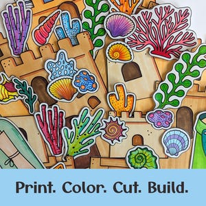 DIY Build a Sand Castle| Summer Beach Camp Craft | Printable Ocean ...