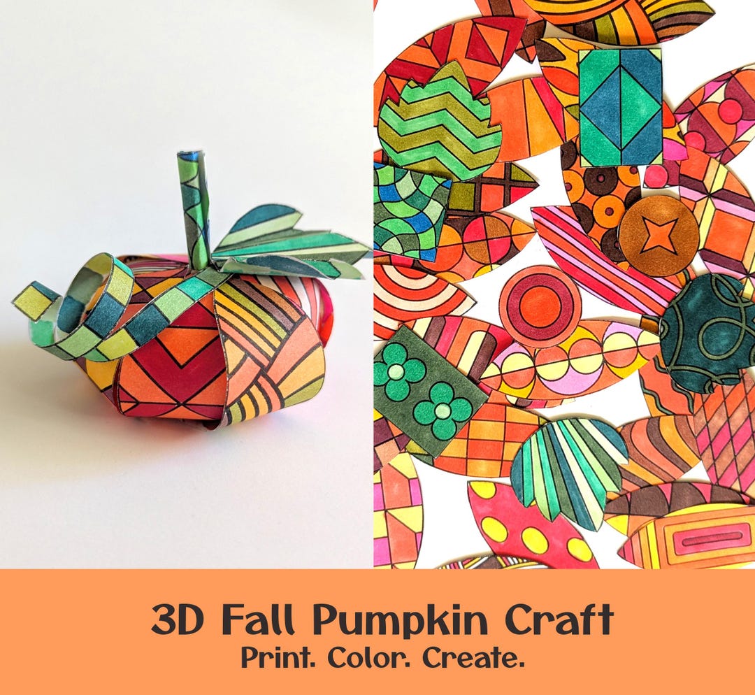 3D Paper Pumpkin Craft | Fall Activity, Classroom Art (PDF) - Etsy