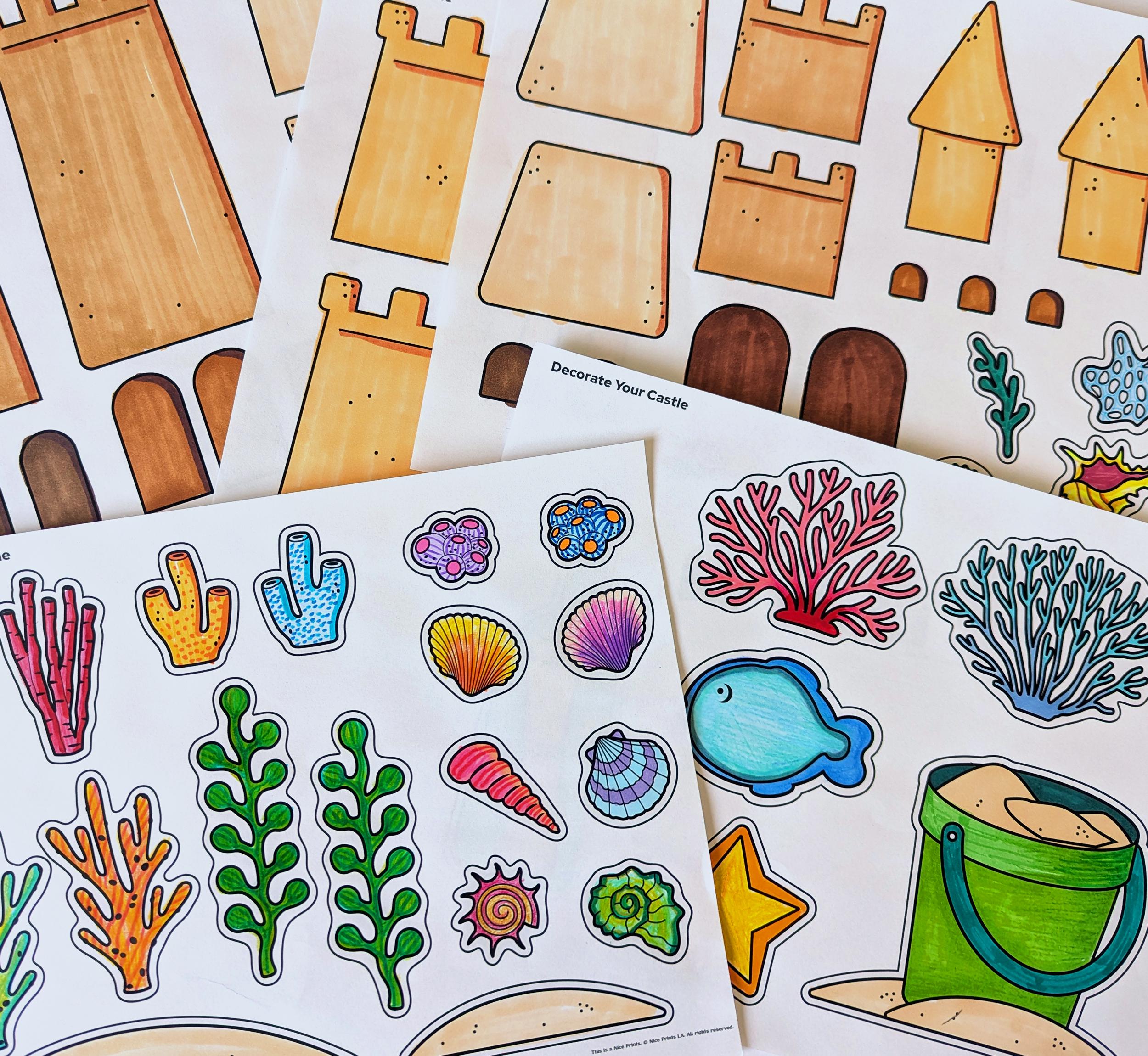 DIY Build a Sand Castle| Summer Beach Camp Craft | Printable Ocean ...