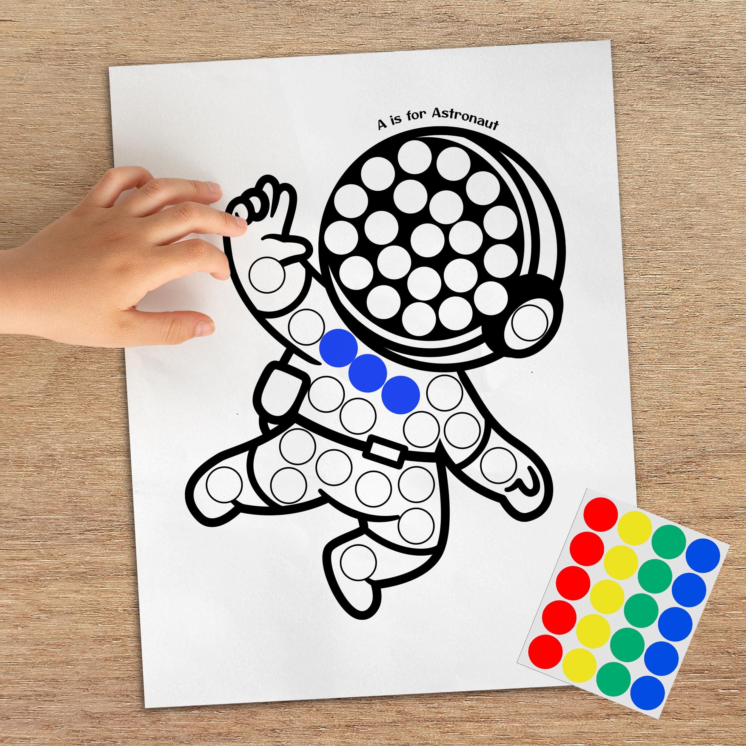 6pc Space Dot Sticker Activity, Fine Motor Skills, Montessori Printable ...