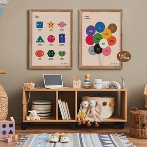 8 Pc Bilingual Spanish English Language Class, Nursery Poster, Numbers ...