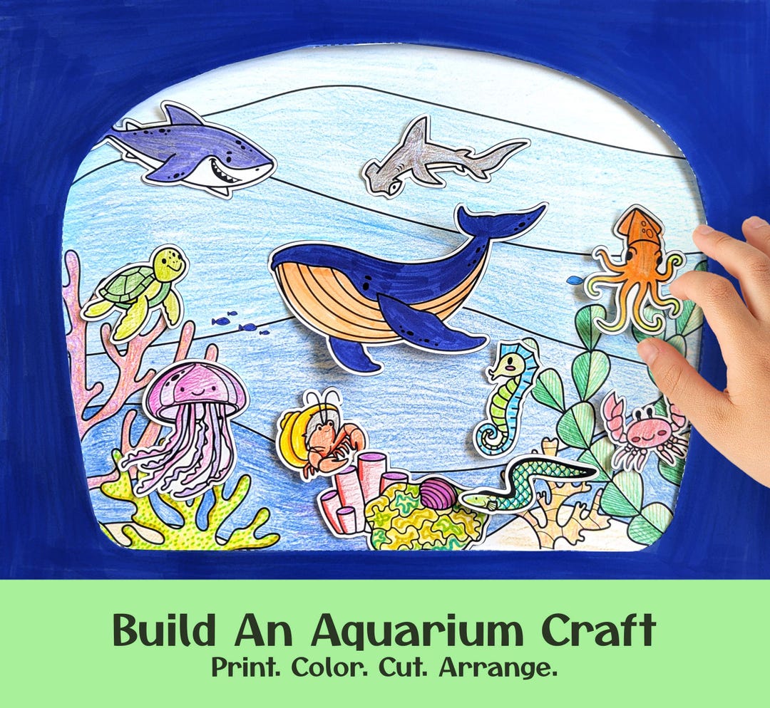 DIY Build an Aquarium Kids Craft Printable | Ocean Activity | Sea ...