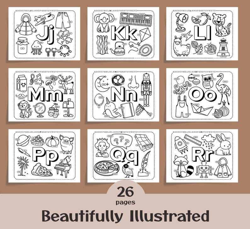 Vocabulary Building Coloring Page | Full Alphabet | A-Z | 26 Pages ...