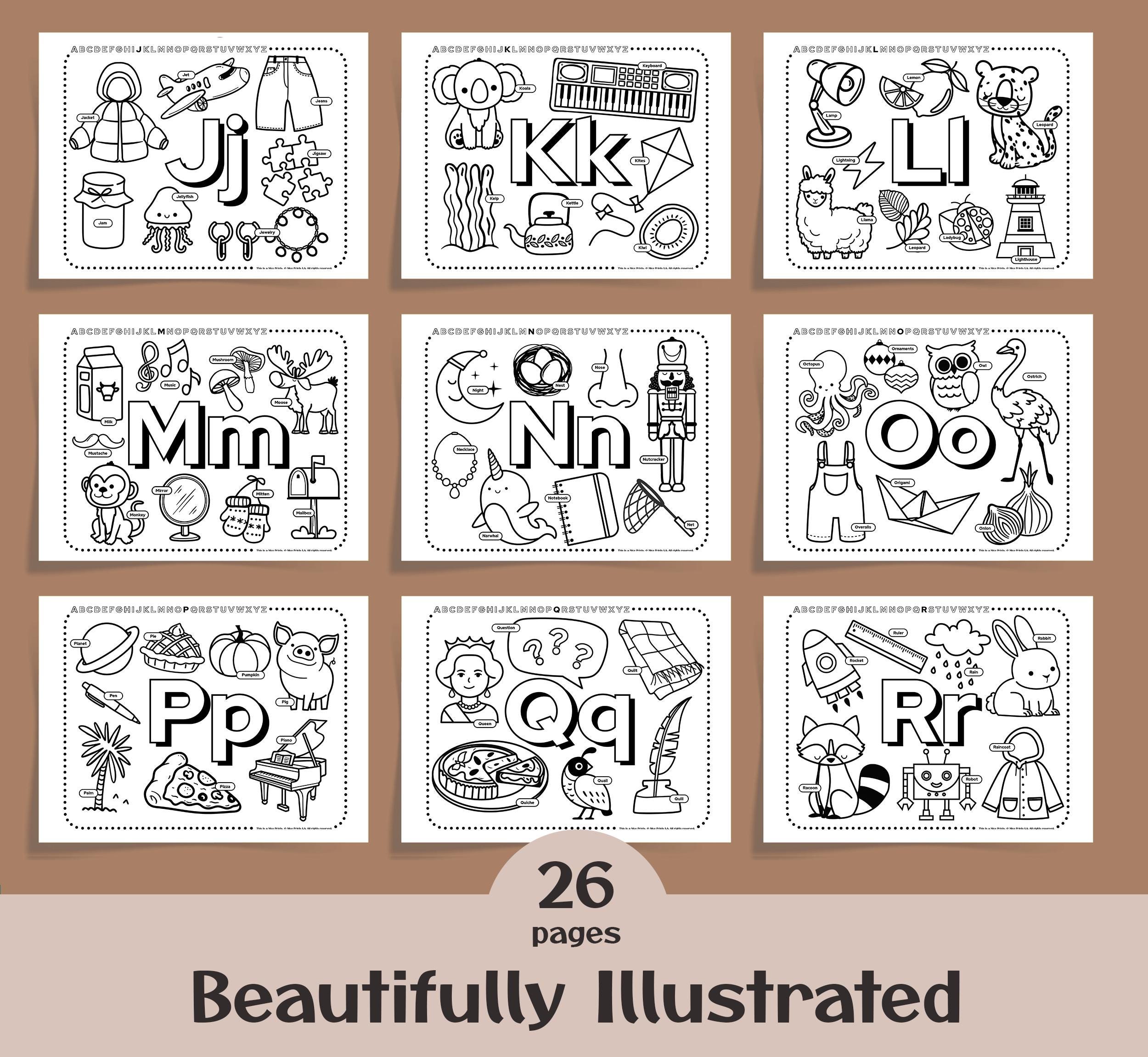 Vocabulary Building Coloring Page | Full Alphabet | A-Z | 26 Pages ...