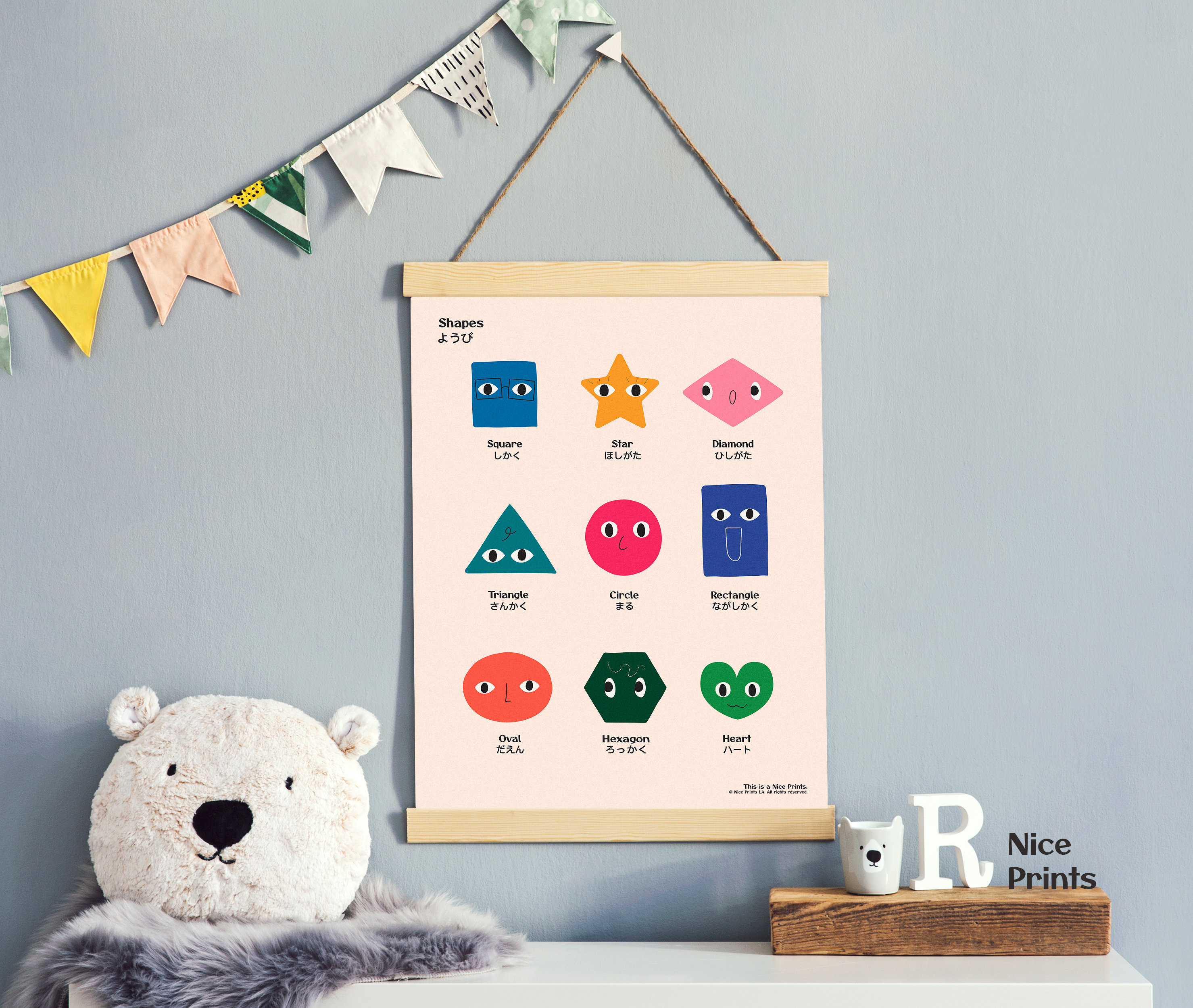 8 Pc Bilingual Japanese English Language Class, Nursery Poster, Emotion ...