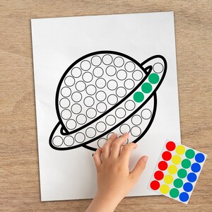 6 Space Galaxy UFO Dot Sticker Activity, Toddler Craft, Fine Motor ...