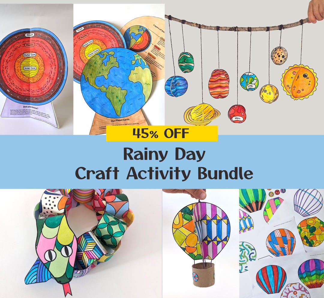 Rainy Day STEM Craft Bundle • Printable Activities for Kids Ages 4-10 ...