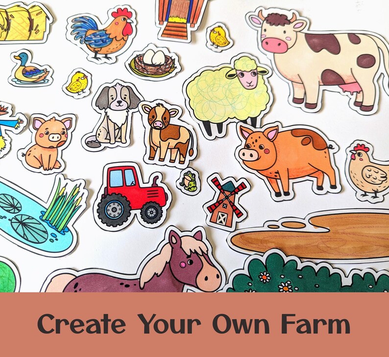DIY Build a Farm Craft | Ranch Animals Activity | Color Cut Kids Art ...