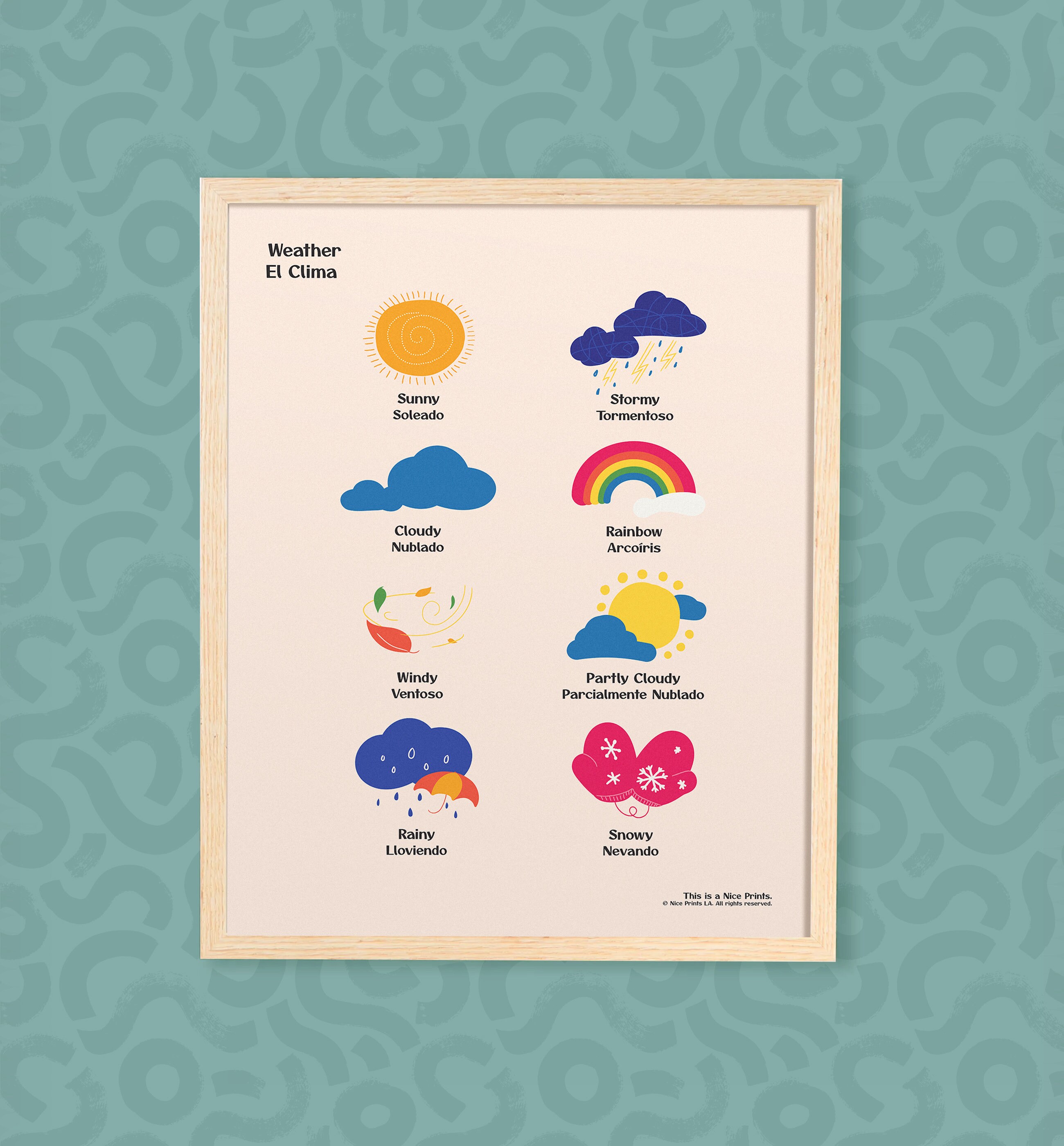 3 Pc Multilingual Spanish English Nursery Poster, Bilingual Language ...