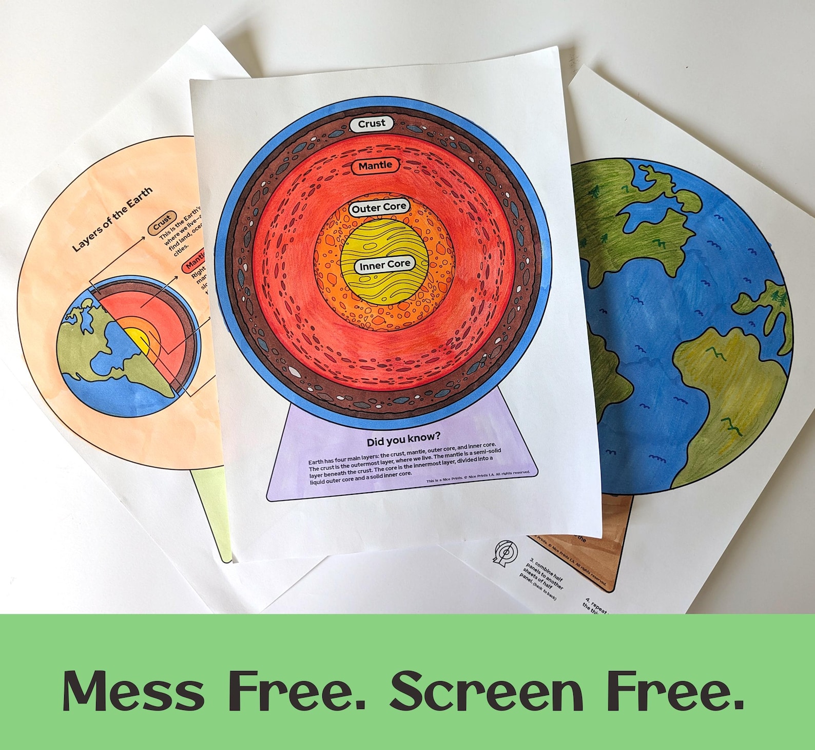DIY Earth Layers Craft | Free Standing Model | Printable Kid STEM ...