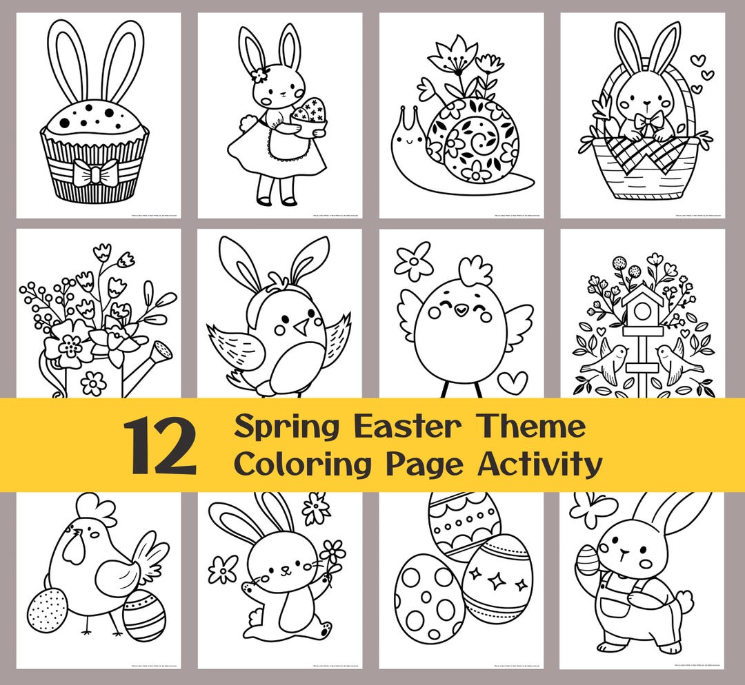 12 Pages | Spring Theme Coloring Activity | Toddler Art Craft ...