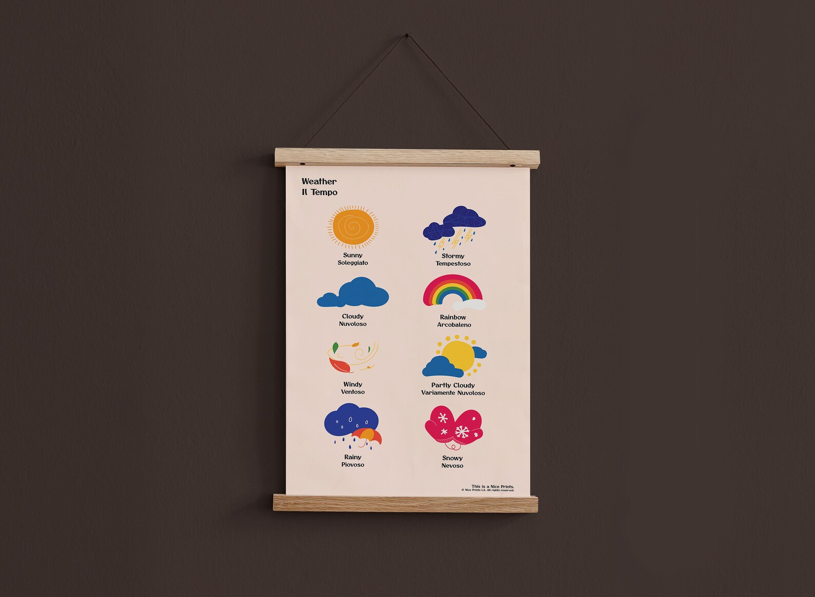 Set of 6 Italian English Nursery Poster, Bilingual Classroom, Learning ...