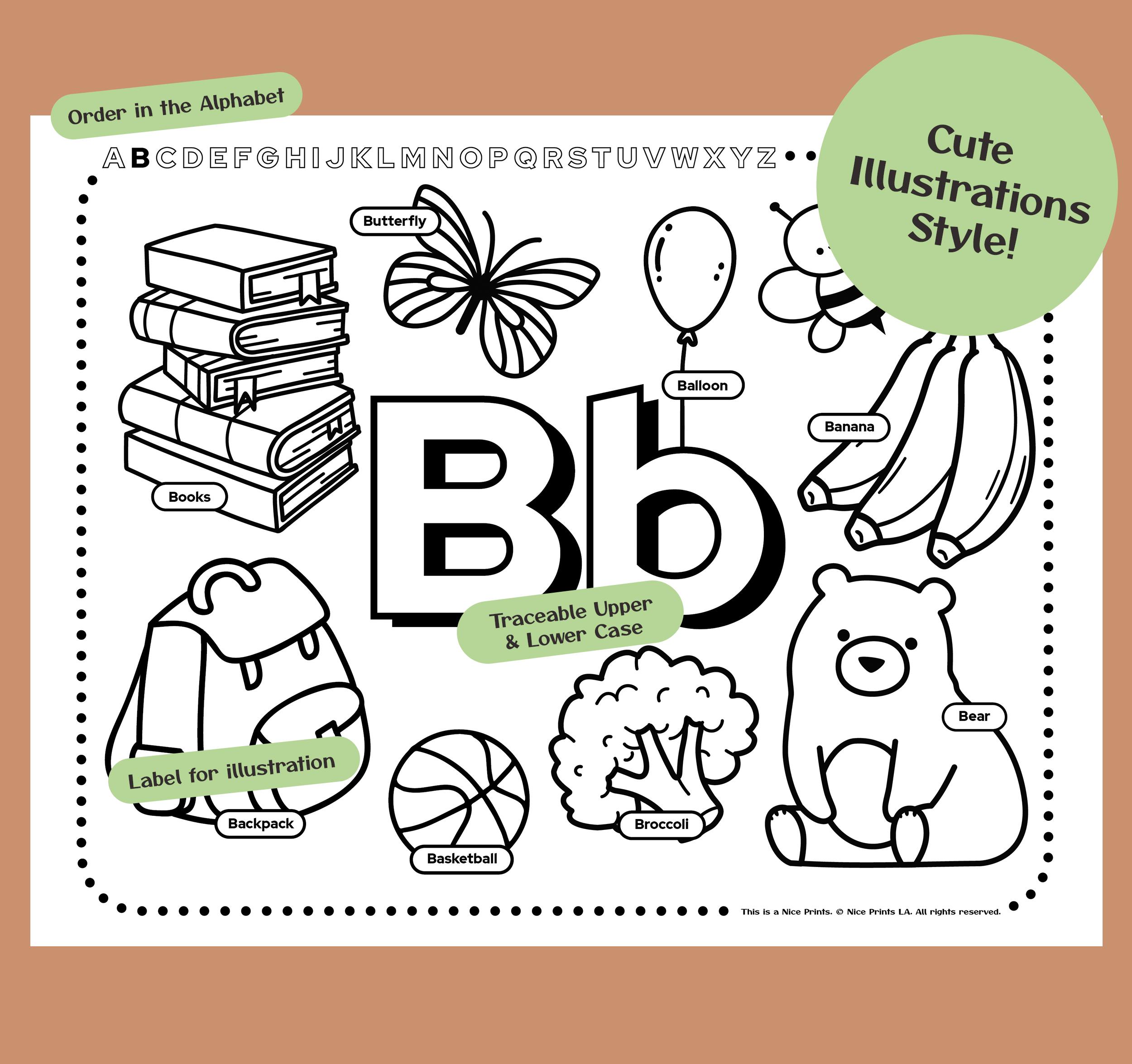 Vocabulary Building Coloring Page | Full Alphabet | A-Z | 26 Pages ...
