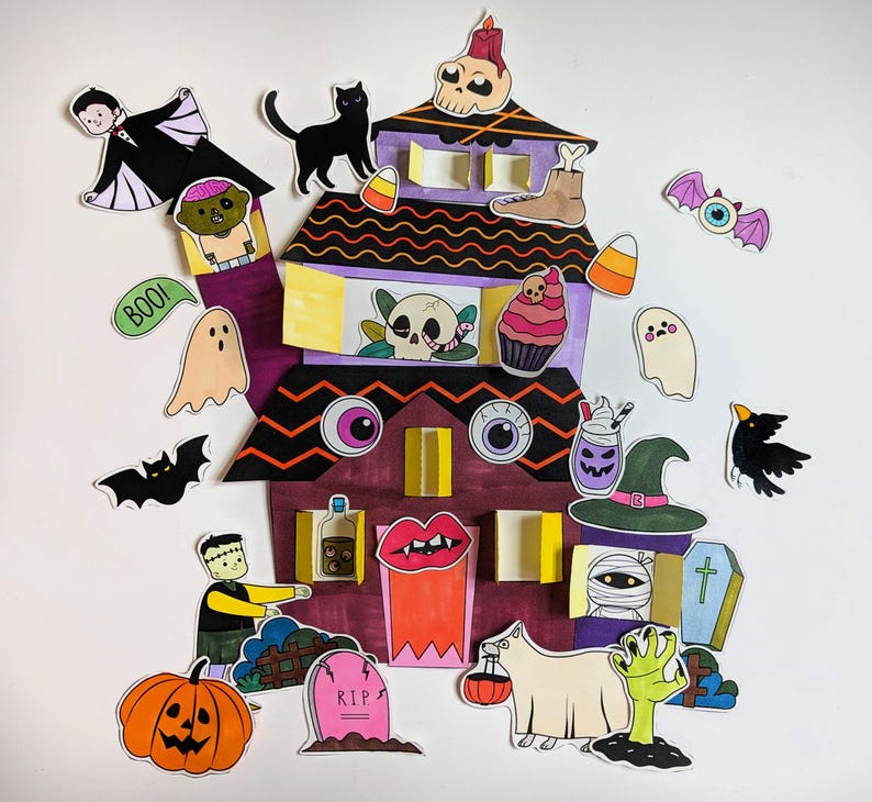 DIY Halloween Haunted House Printable | Spooky Craft Kids Activity ...