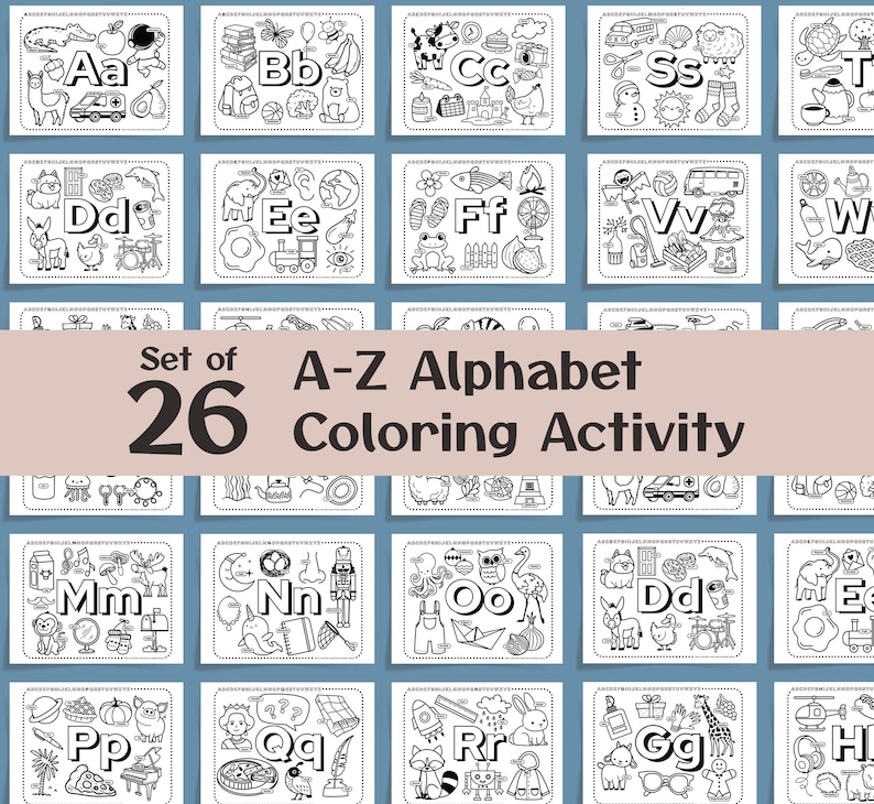 Vocabulary Building Coloring Page | Full Alphabet | A-Z | 26 Pages ...