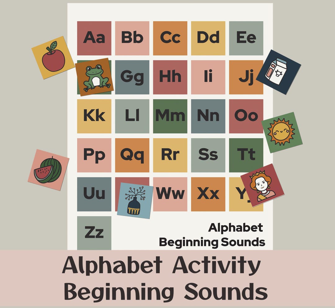 Toddler Beginning Sound Activity Cards | Letter Match | A-Z Alphabet ...