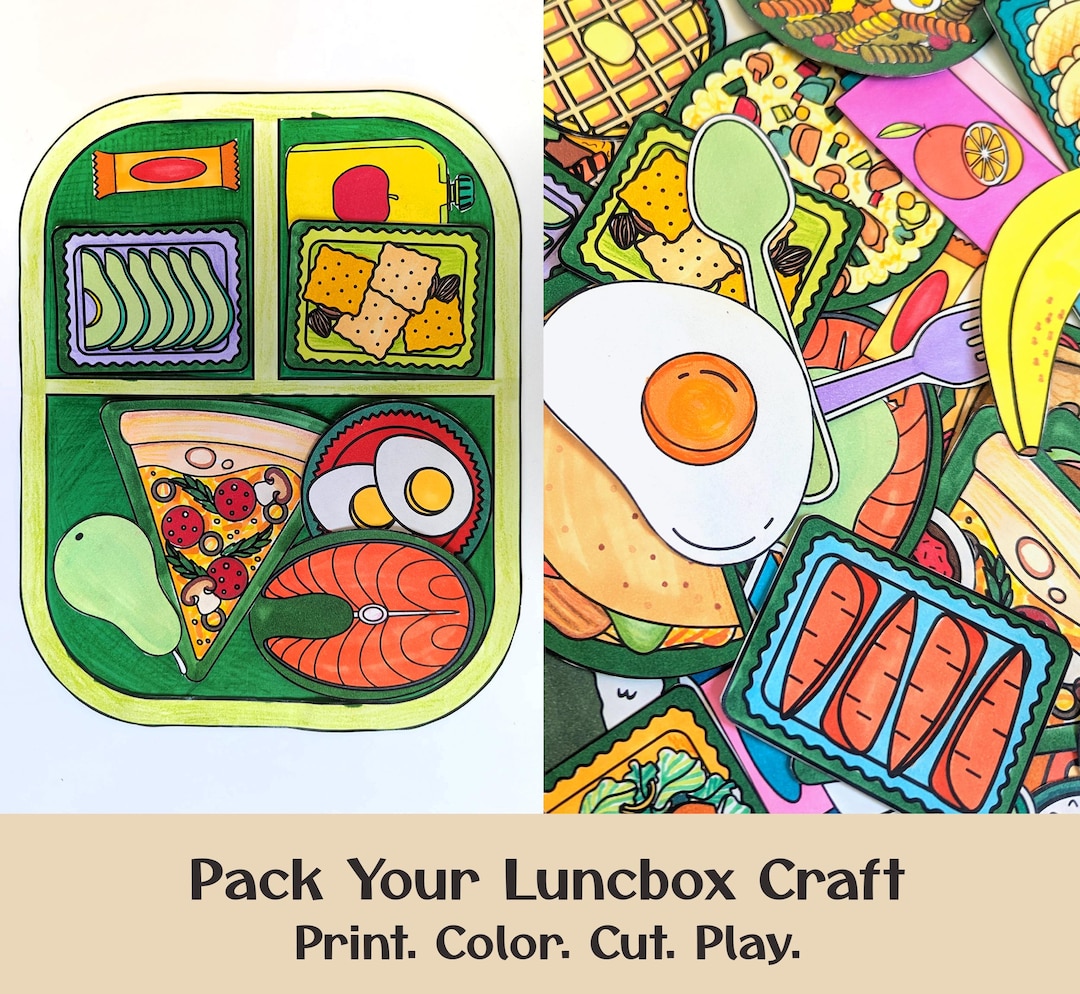 Printable Lunchbox Craft | Pretend Play Food, Kindergarten Activity ...