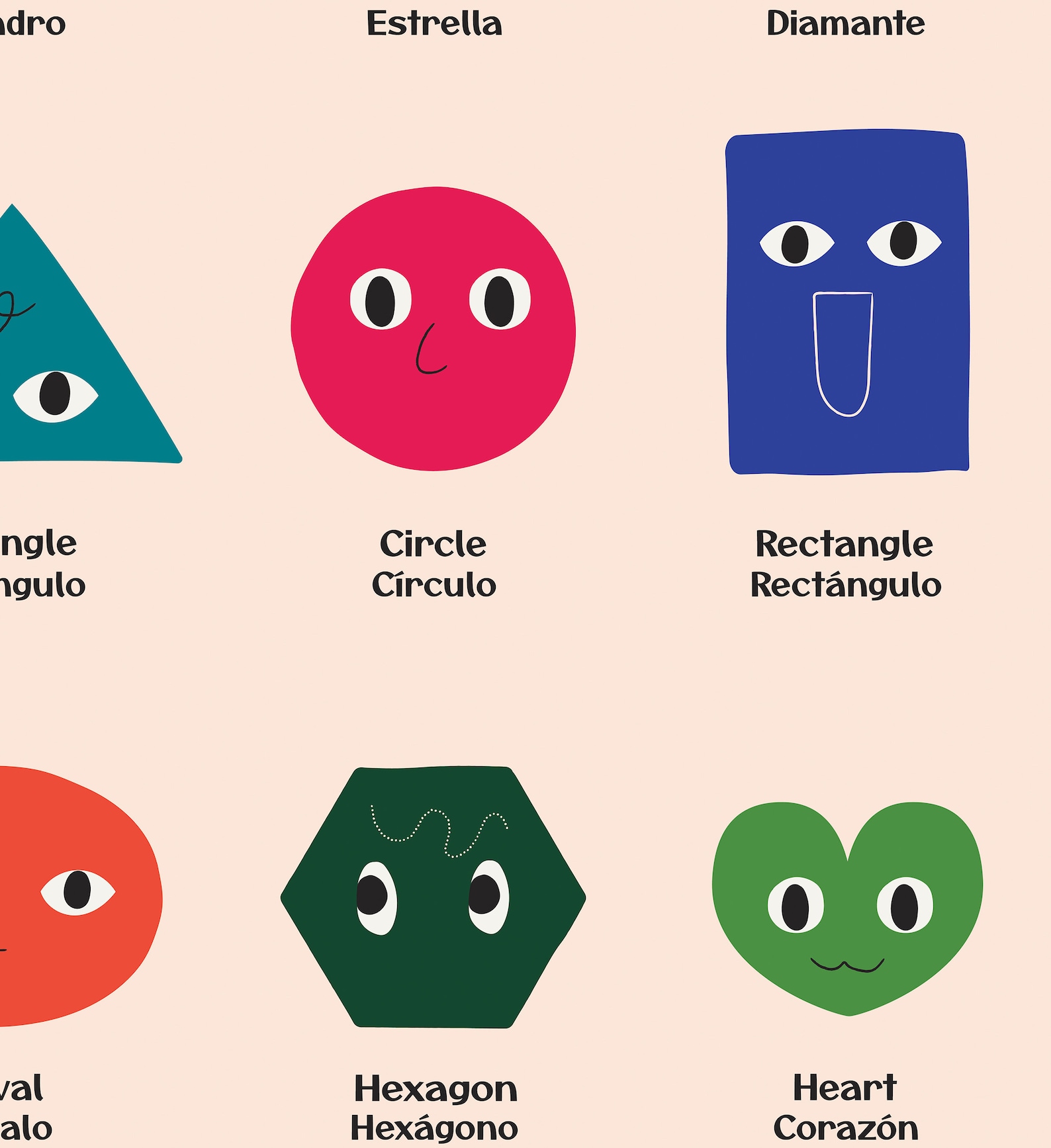 3 Pc Multilingual Spanish English Nursery Poster, Bilingual Language ...