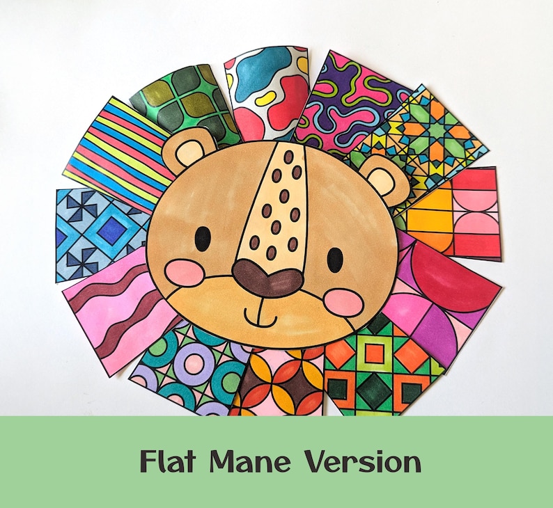 Lion Craft Printable | 3D Paper Lion With Roll-up / Flat Mane | Animal ...