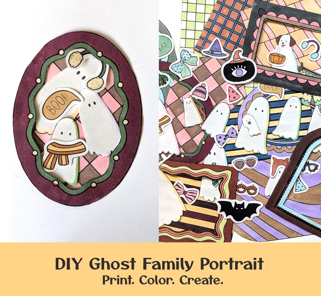Ghost Family Portrait Craft Printable | Halloween Paper Activity for ...