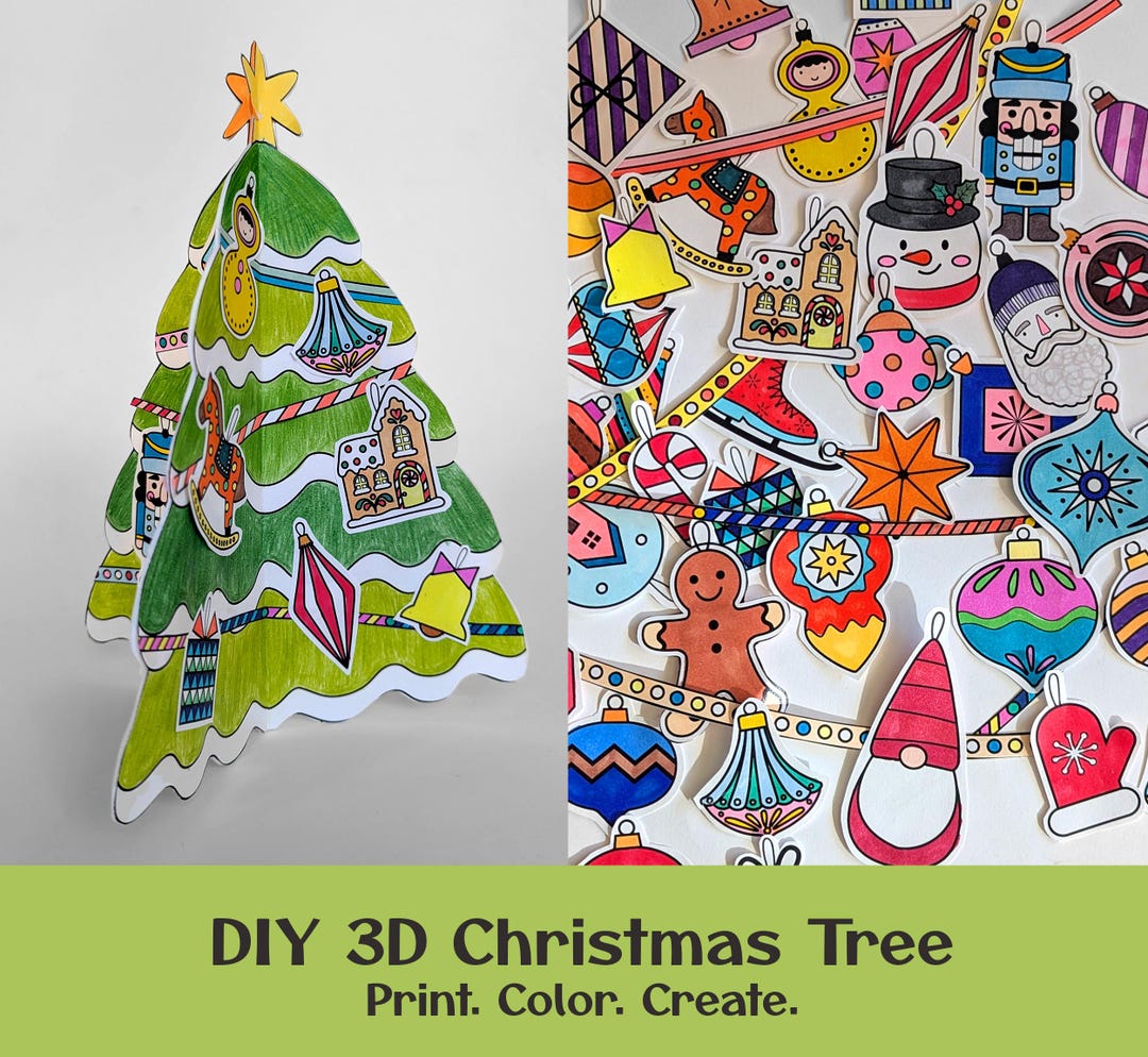 3D Paper Christmas Tree Craft for Kids Ages 4-10 | Easy Holiday DIY ...
