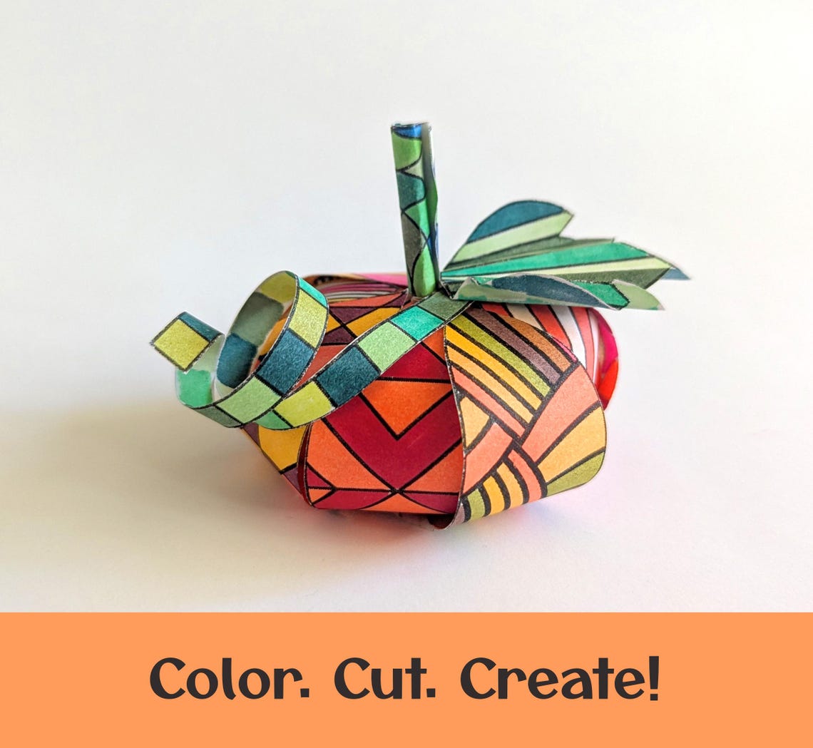 DIY 3D Pumpkin Activity Printable | Fall Festive Paper Craft for Kids ...