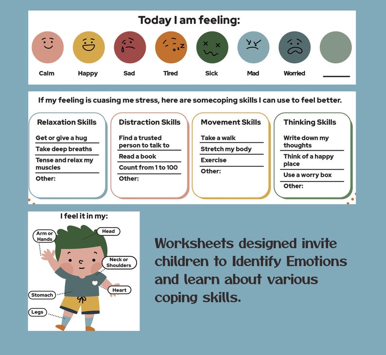 Feelings Check-in Printable for Kids | Children Emotional Awareness ...