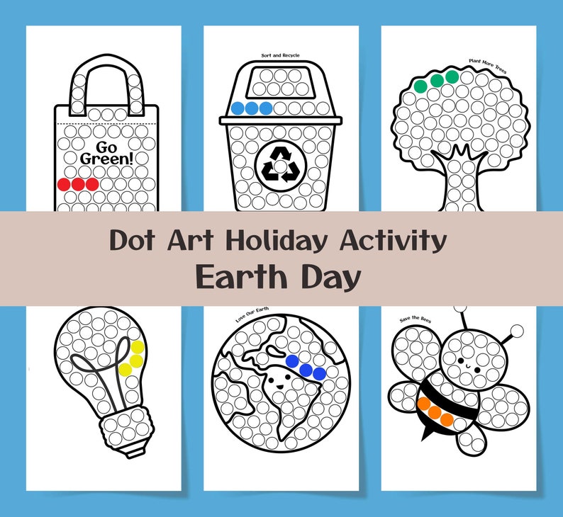 6 Earth Day Do-a-dot Worksheets | Fun Kid Printable Activities to Learn ...