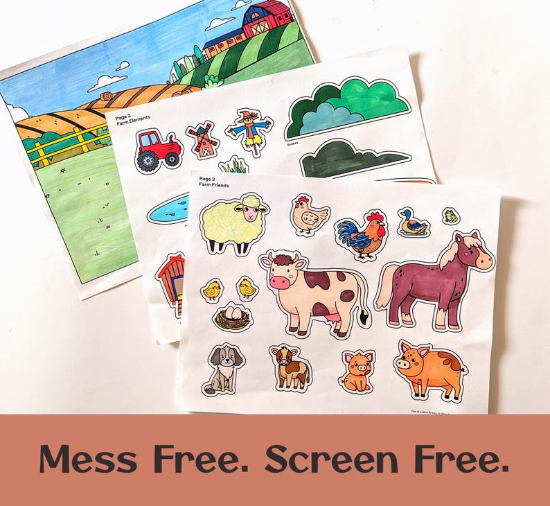 DIY Build a Farm Craft | Ranch Animals Activity | Color Cut Kids Art ...
