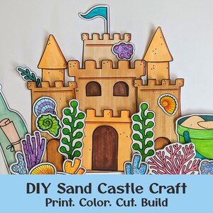 DIY Build a Sand Castle| Summer Beach Camp Craft | Printable Ocean ...