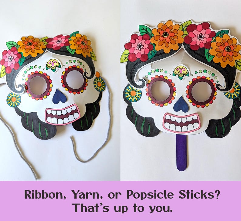 Sugar Skull Mask Printable | 3D Day of the Dead Craft | Día De Los ...