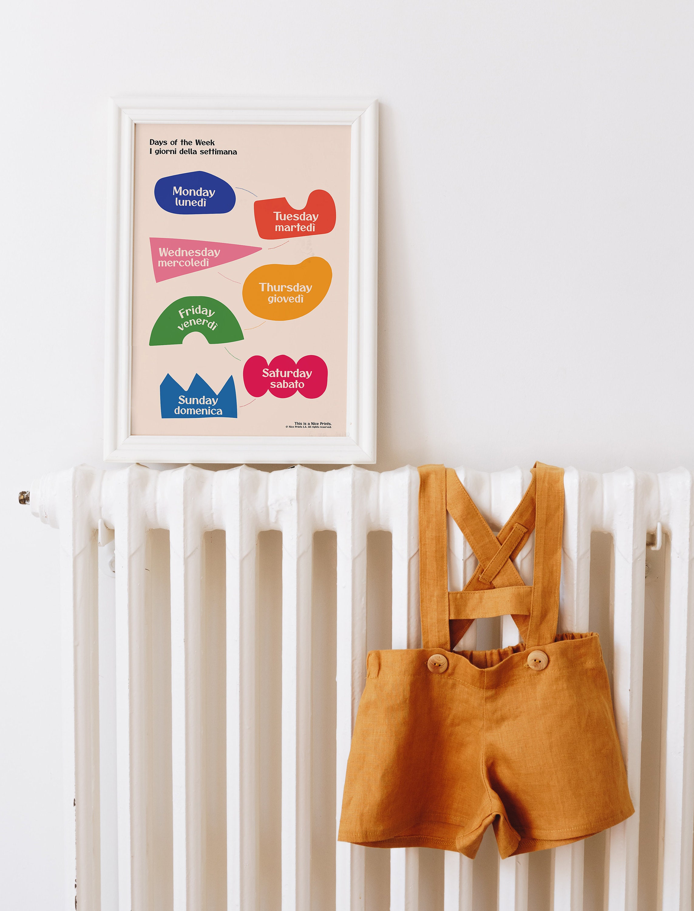 Set of 6 Italian English Nursery Poster, Bilingual Classroom, Learning ...