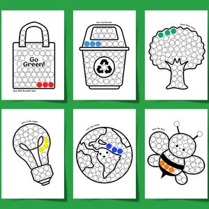 6 Earth Day Do-a-dot Worksheets | Fun Kid Printable Activities to Learn ...