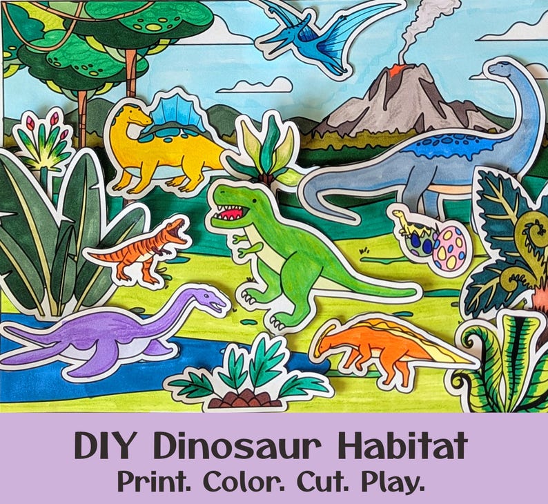 Build a Dinosaur Habitat Craft | Printable DIY Jurassic World ...