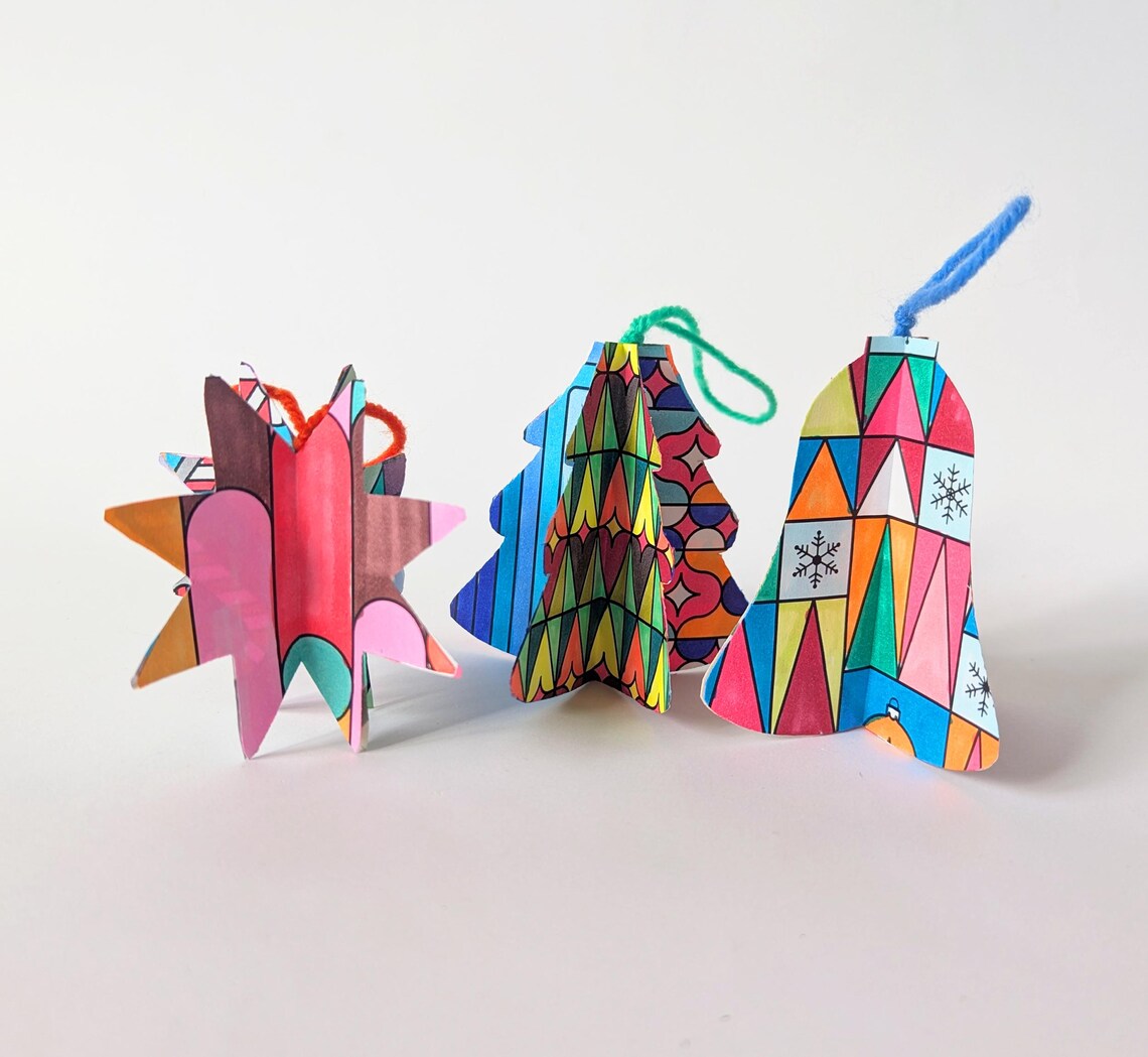 3D Paper Christmas Ornament Craft for Kids | Easy Holiday DIY Activity ...