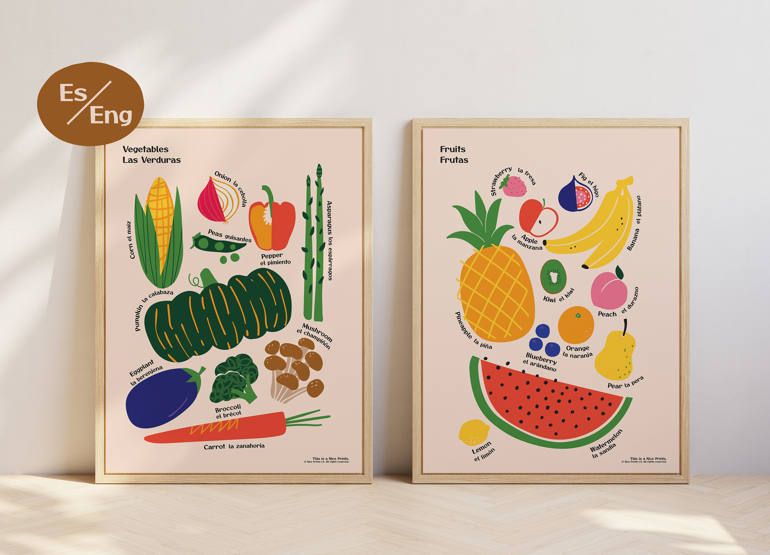 Set of 2 Spanish English Nursery Poster, Bilingual Classroom, Learning ...