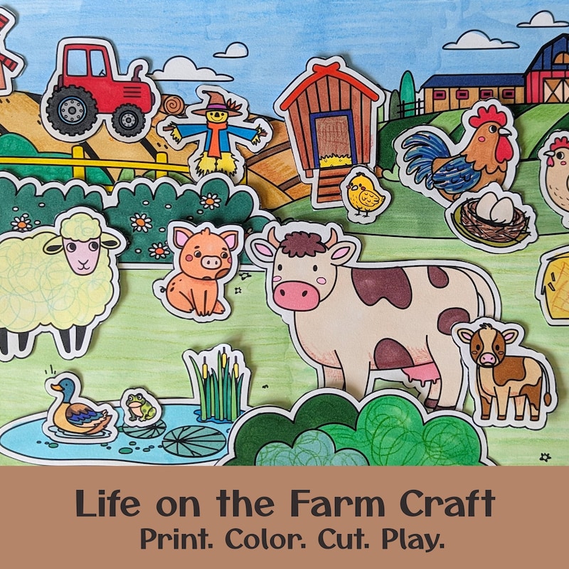 Build a Farm Paper Craft - Etsy