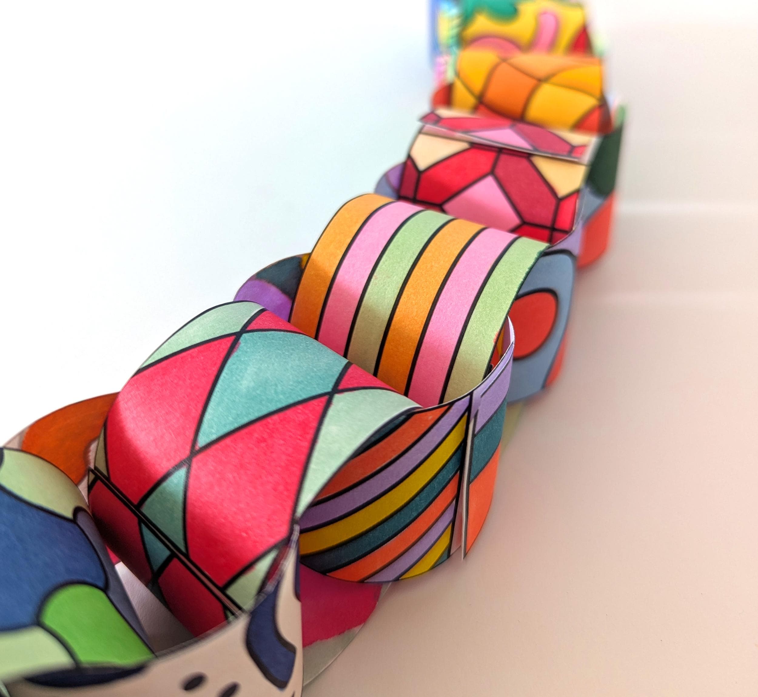 3D Paper Snake Craft for Kids Ages 4-8 | Cut Fold Chain Activity ...